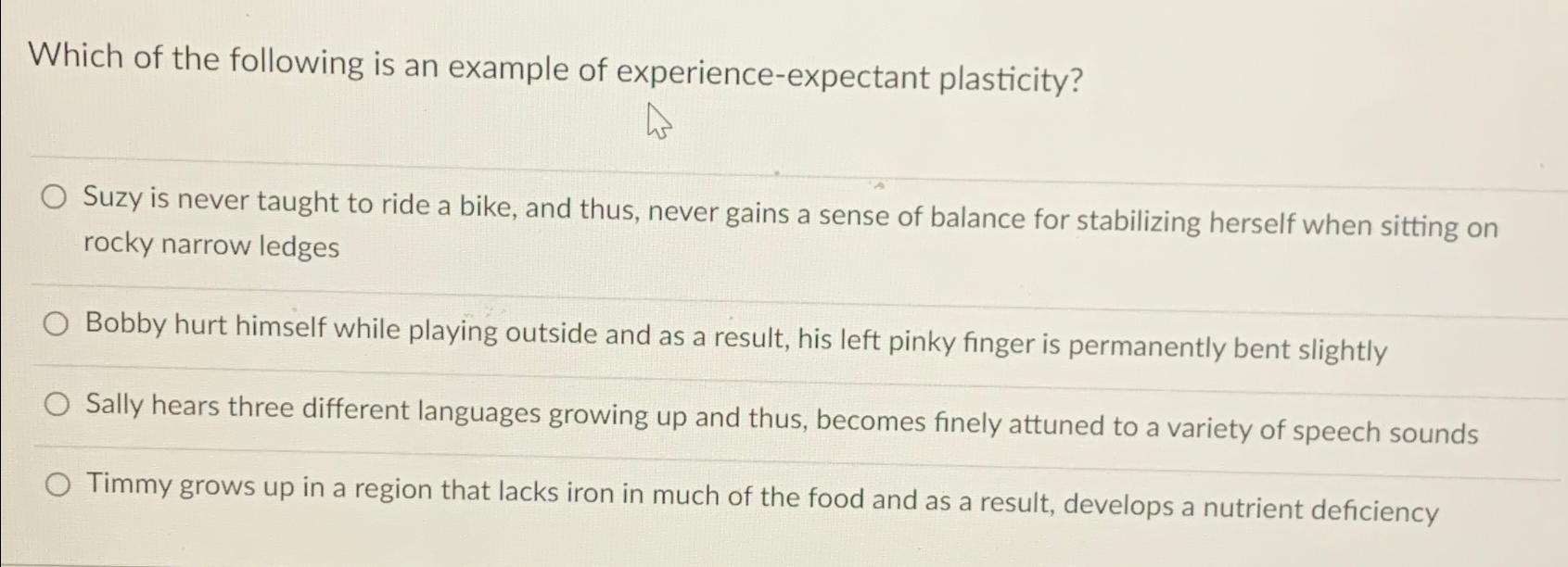 Solved Which of the following is an example of | Chegg.com