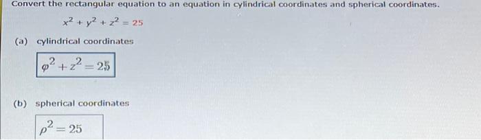 Solved Convert the rectangular equation to an equation in | Chegg.com