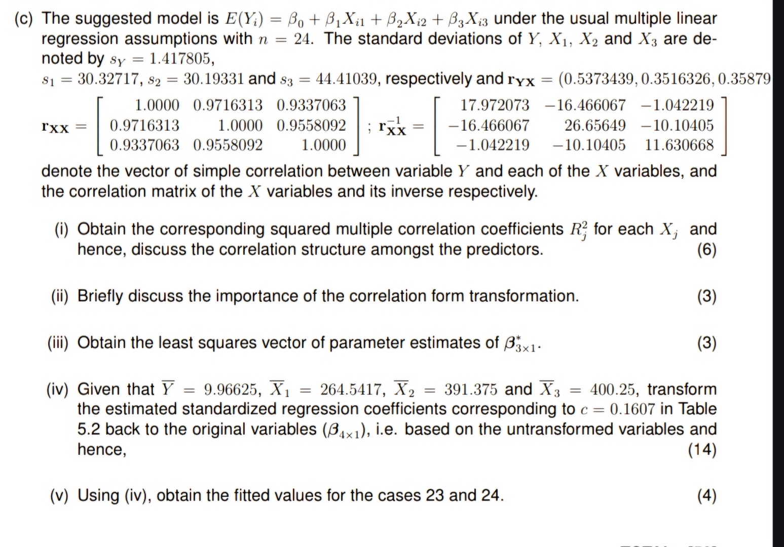 Solved (c) ﻿The suggested model is | Chegg.com
