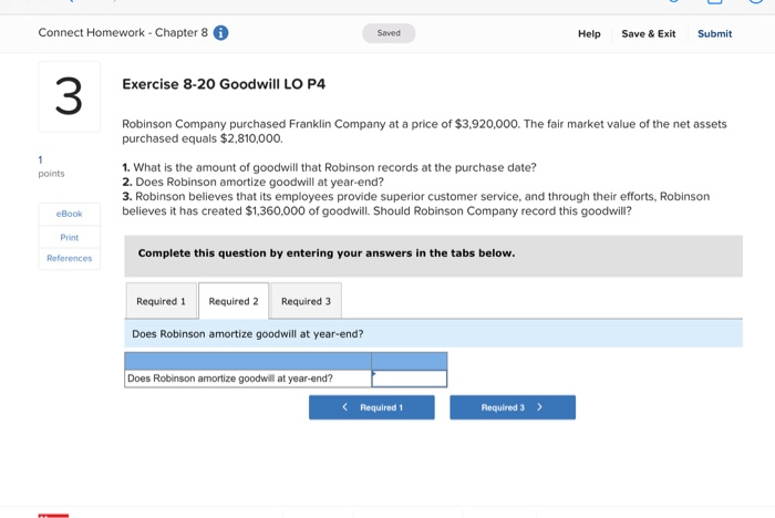 Solved Connect Homework Chapter 8 Saved Submit Help Save & | Chegg.com Solved Connect Homework Chapter 8 Saved Submit Help Save & | Chegg.com