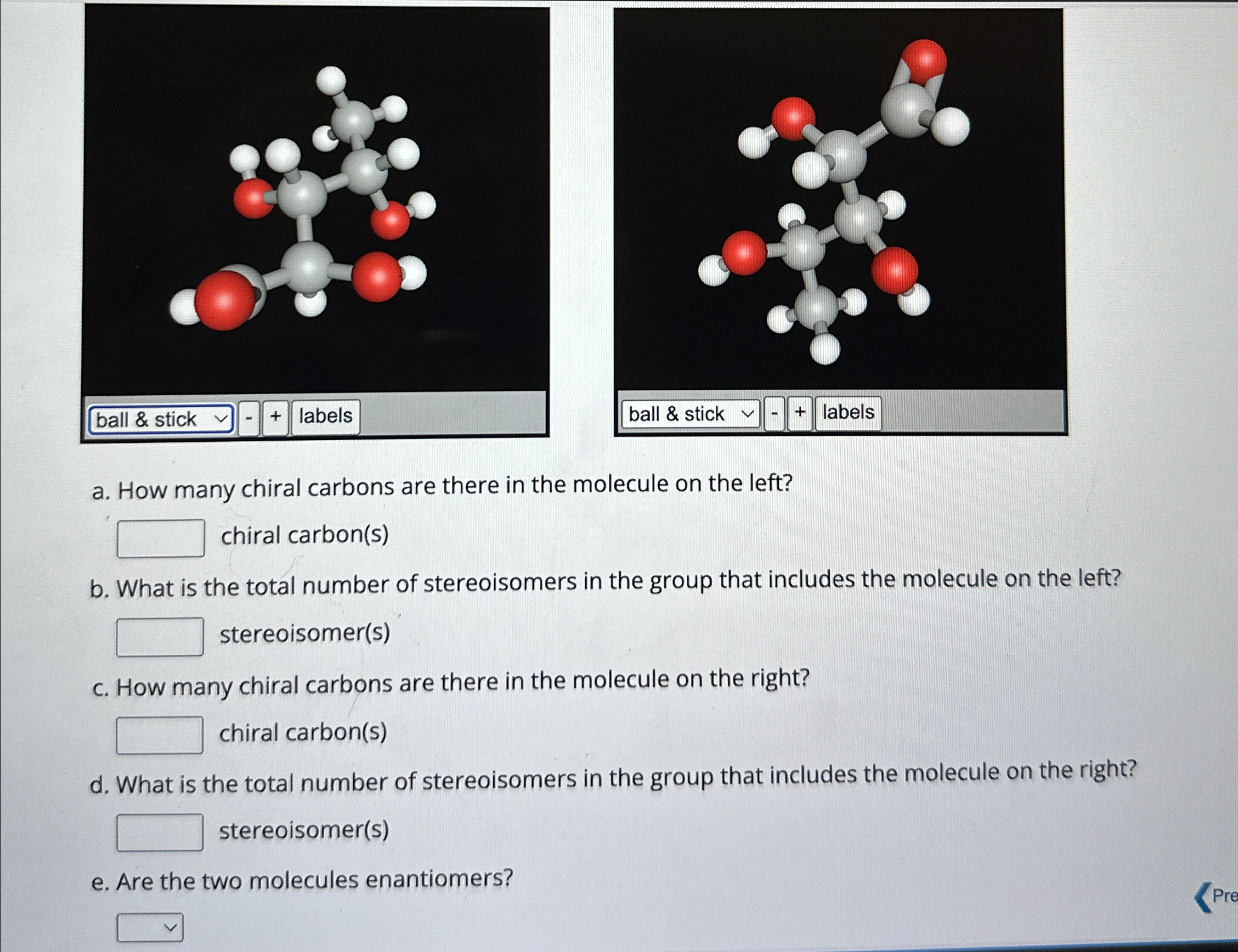 Solved a. ﻿How many chiral carbons are there in the molecule | Chegg.com
