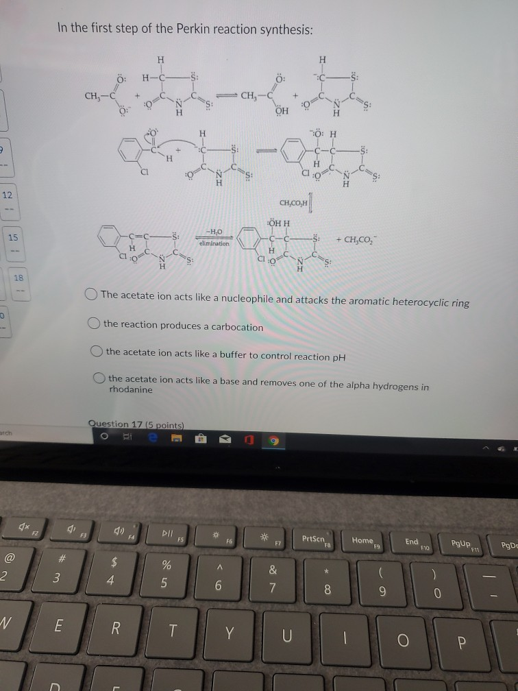 Solved In the first step of the Perkin reaction synthesis: H | Chegg.com