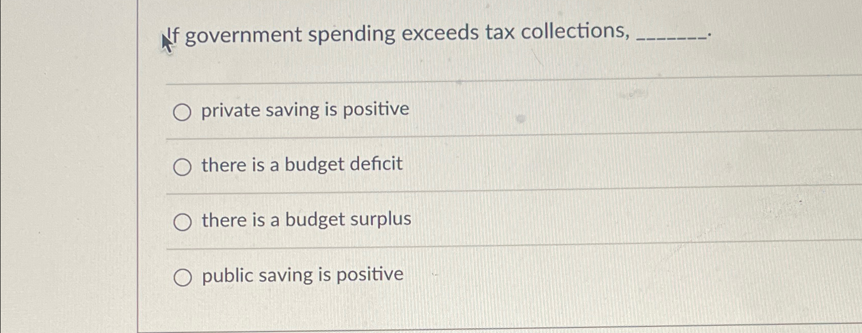 Solved If government spending exceeds tax | Chegg.com