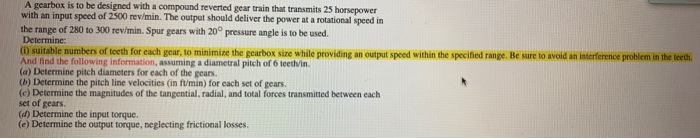 Solved A gearbox is to be designed with a compound reverted | Chegg.com