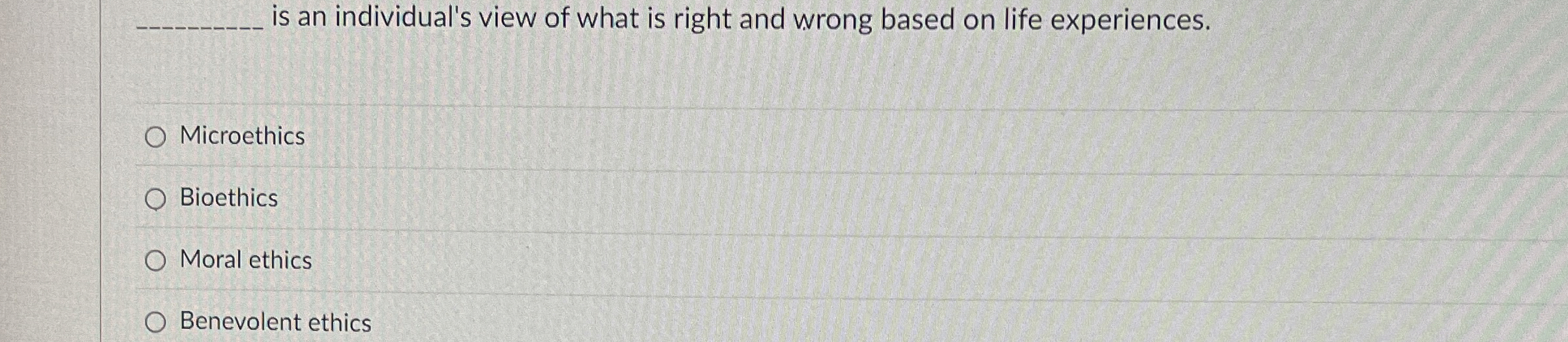 Solved is an individual's view of what is right and wrong | Chegg.com