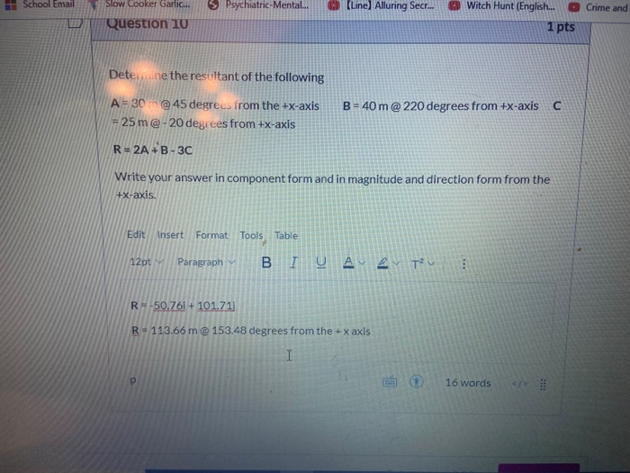 Solved School Email Psychiatric-Mental... [Line) Alluring | Chegg.com