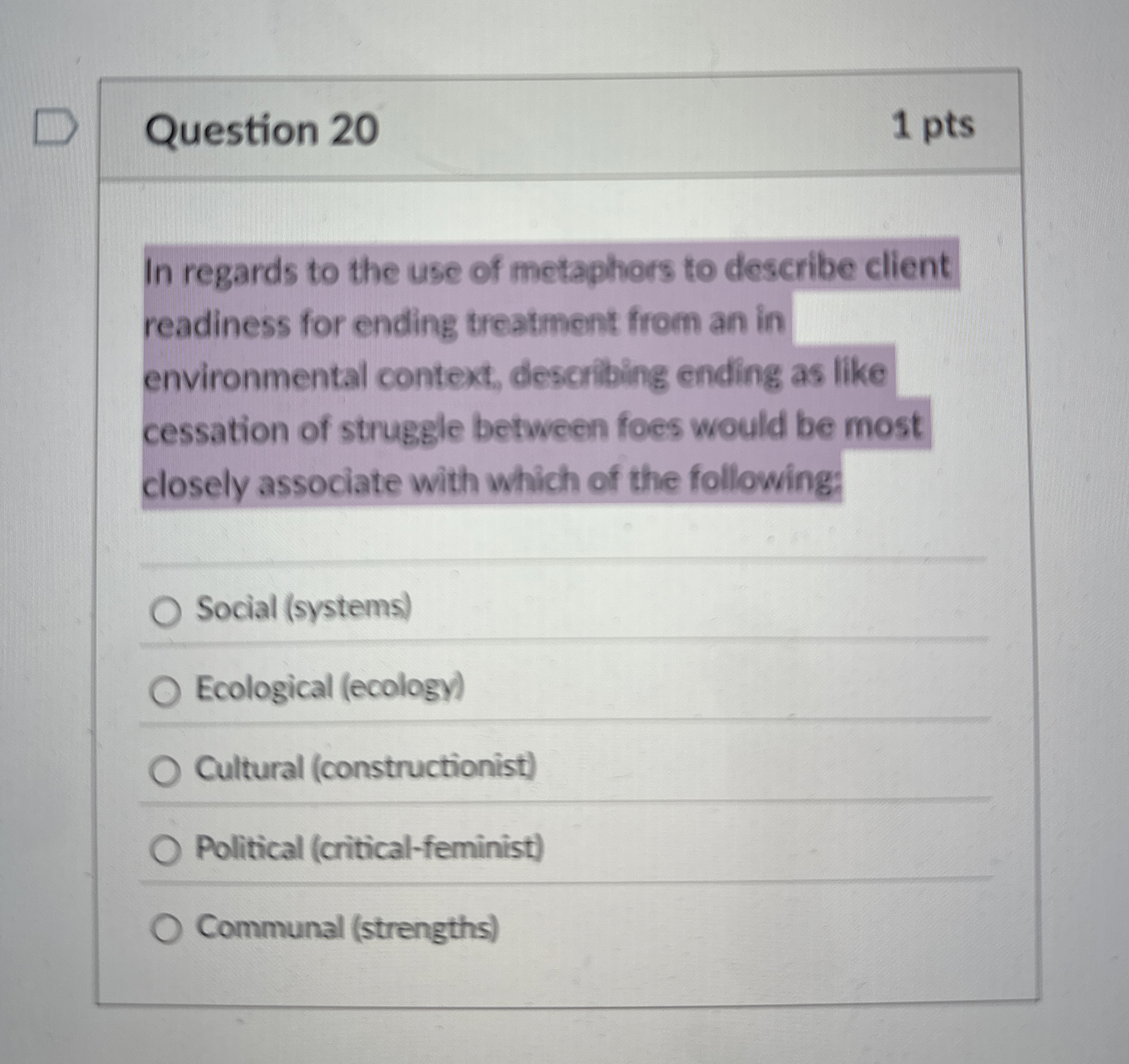 High Quality SOLUTION Question 201 ﻿ptsIn regards to the use of metaphors | Chegg.com