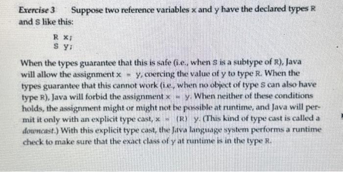 Solved Exercise 3 Suppose two reference variables x and y | Chegg.com