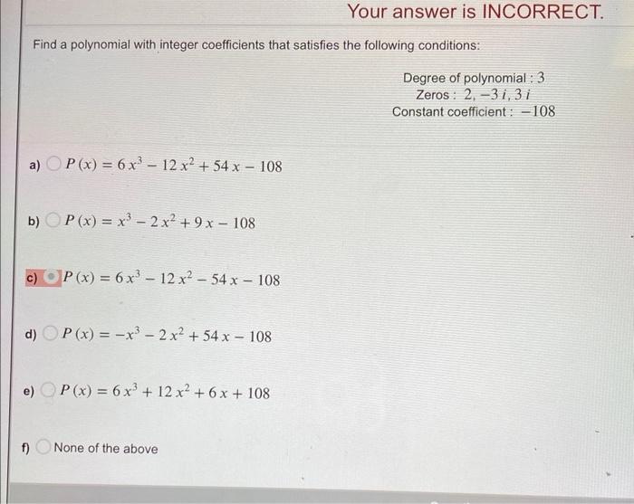 Solved Find a polynomial with integer coefficients that | Chegg.com