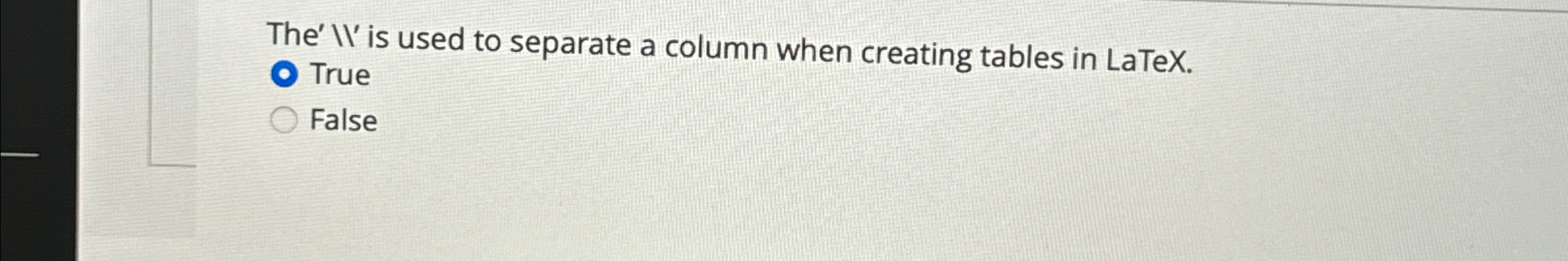 Solved The '\\' ﻿is used to separate a column when creating | Chegg.com