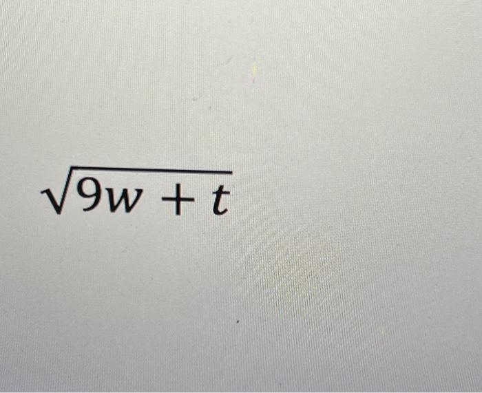 Solved 9w+t | Chegg.com
