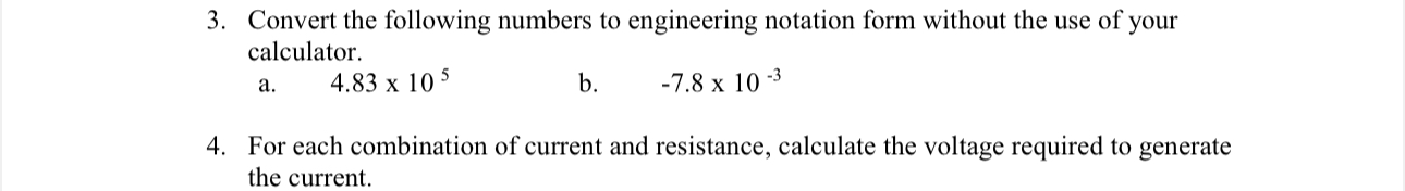 Solved Convert the following numbers to engineering notation | Chegg.com