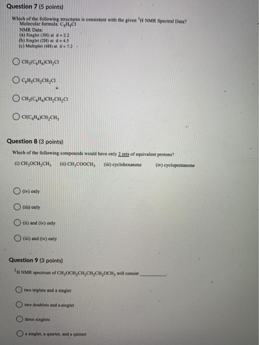 Solved Question 7 (5 points) Which of the following | Chegg.com