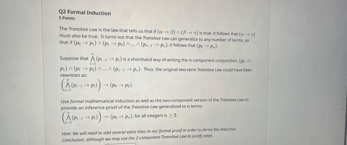 Solved Q1 Mathematical Induction 5 points Prove that | Chegg.com