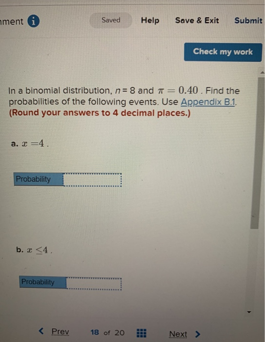 Solved ment i Saved Help Save & Exit Submit Check my work | Chegg.com