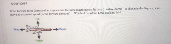 Solved QUESTION 7 If the forward force (thrust) of an | Chegg.com