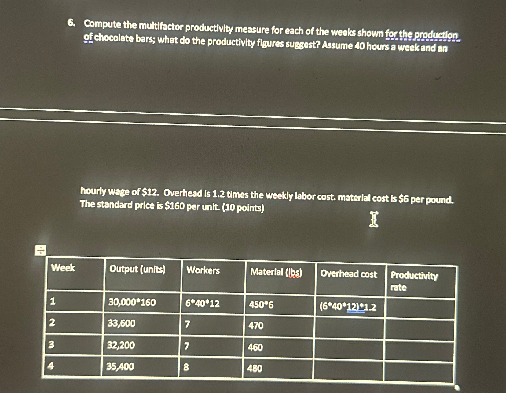 Solved Compute the multifactor productivity measure for each | Chegg.com