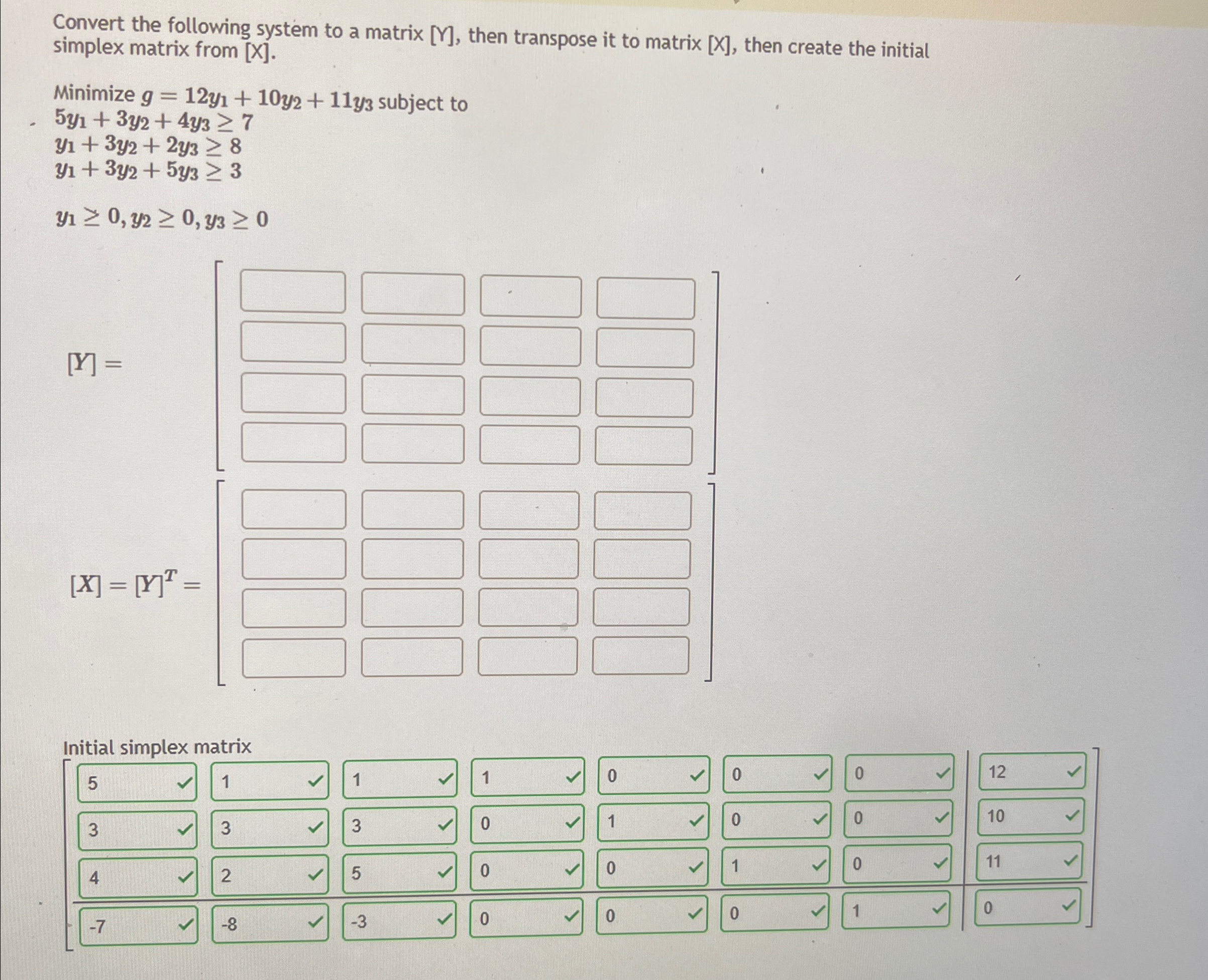 Solved Convert the following system to a matrix Y, ﻿then | Chegg.com