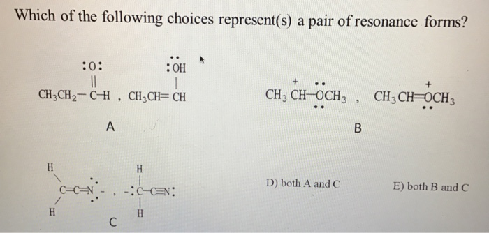 Solved Which of the following choices represent(s) a pair of | Chegg.com