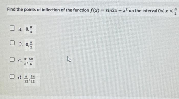 Solved Find the points of inflection of the function | Chegg.com