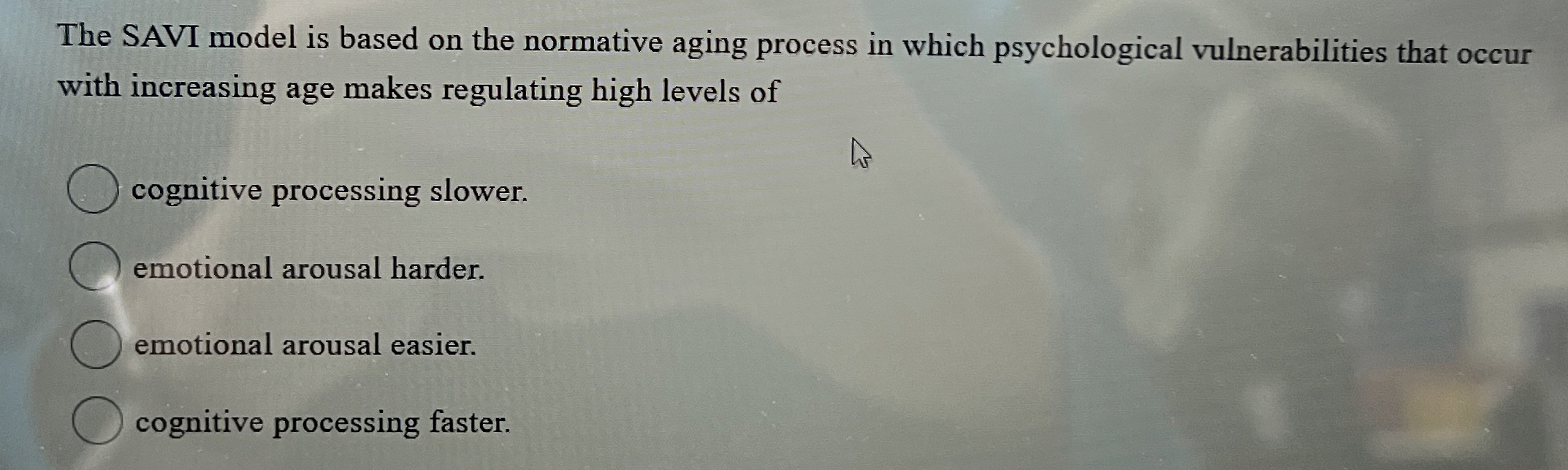 Solved The SAVI model is based on the normative aging | Chegg.com