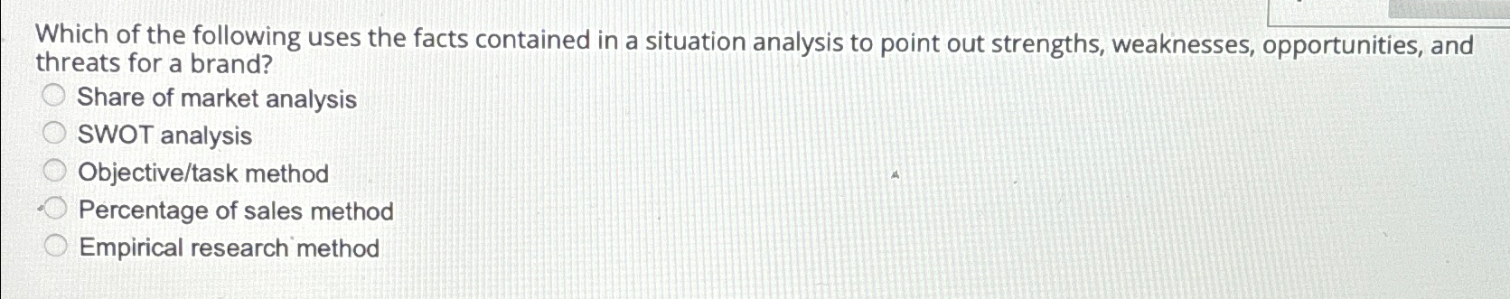 Solved Which of the following uses the facts contained in a | Chegg.com