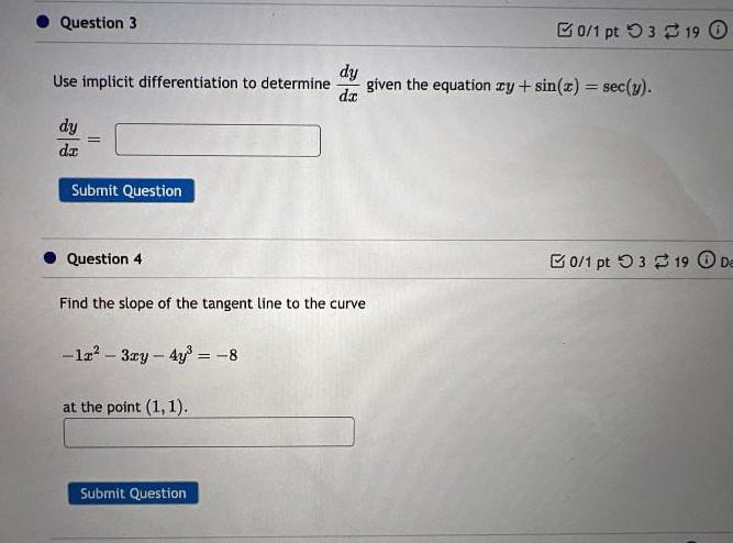 Solved Use implicit differentiation to determine dxdy given | Chegg.com