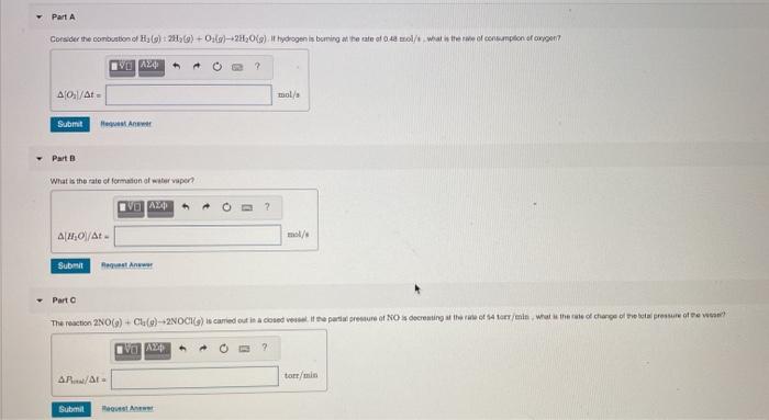 Solved Part A Corside the combustion of Halo)) + O2(g) | Chegg.com
