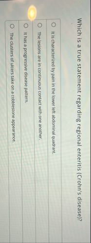 Solved Which is a true statement regarding regional | Chegg.com