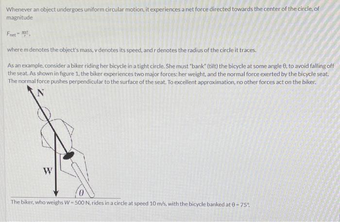 Solved Whenever an object undergoes uniform circular motion, | Chegg.com