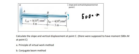 Solved slope and vertical displacement point 500..m 18(10) | Chegg.com
