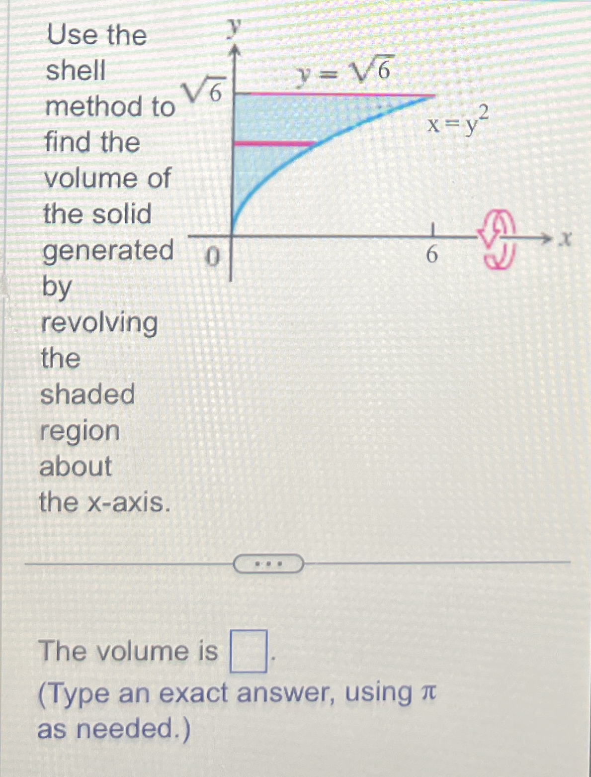 Solved Use the shell method to find the volume of the solid | Chegg.com