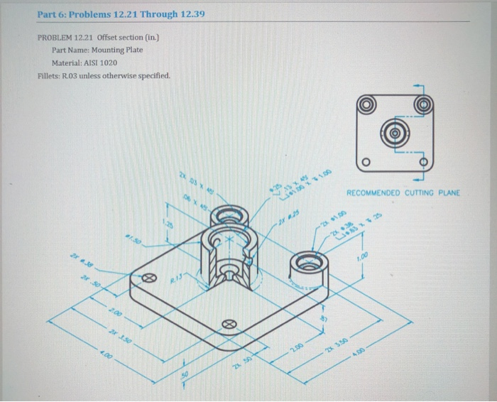 Solved Complete the following section view drawings with | Chegg.com