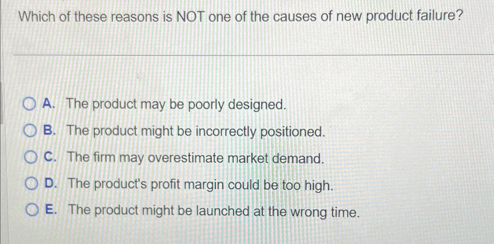 Solved Which of these reasons is NOT one of the causes of | Chegg.com