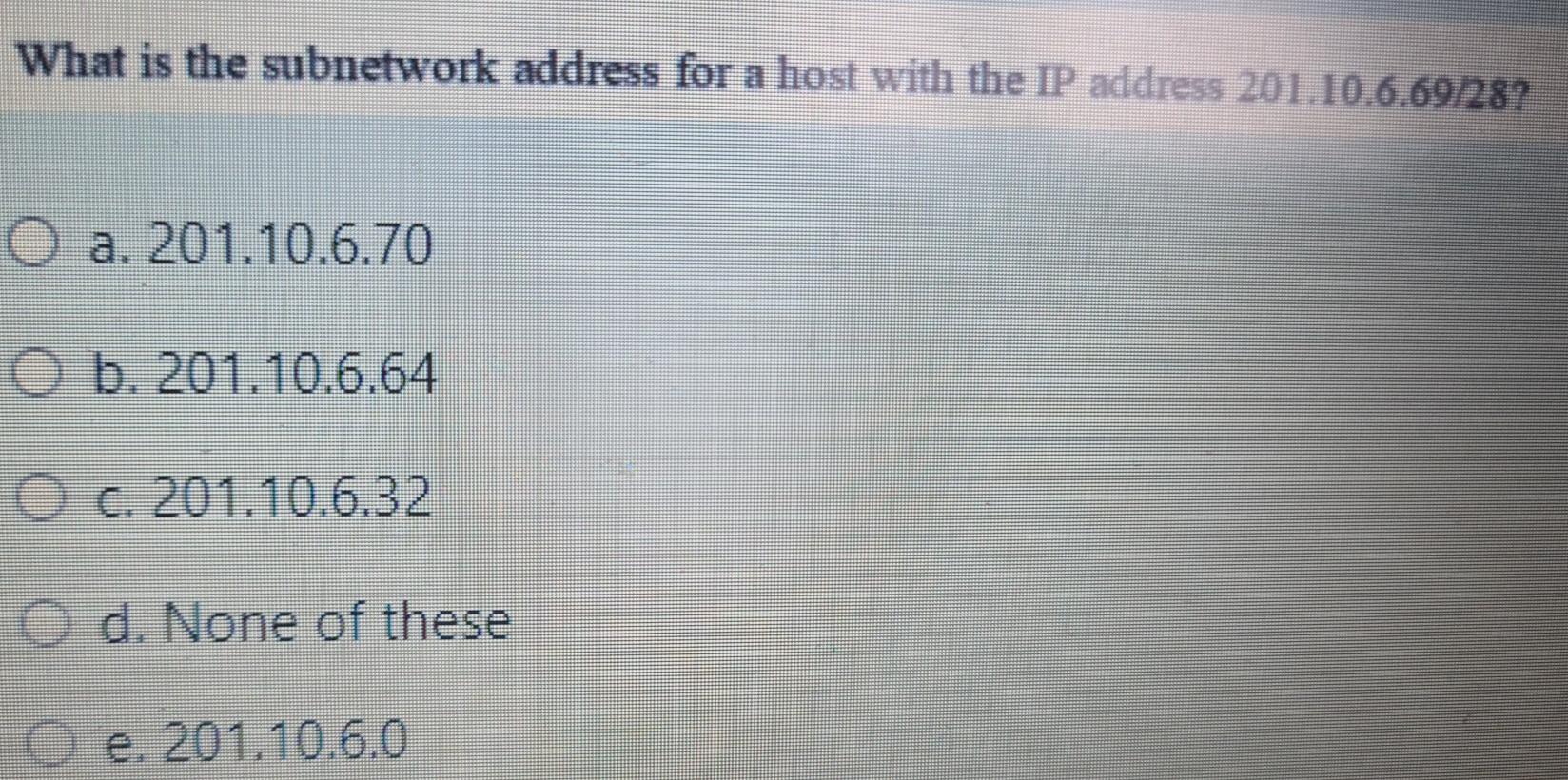 Solved What is the subnetwork address for a host with the IP | Chegg.com