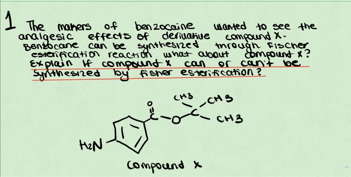 Solved 1 The makers of benzocaine wanted to see the | Chegg.com