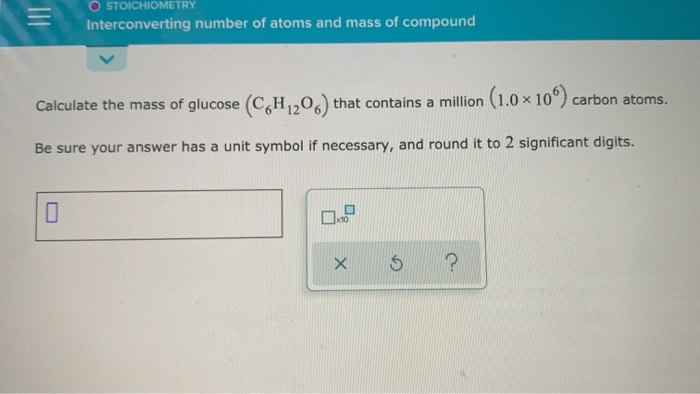 Solved STOICHIOMETRY Interconverting number of atoms and | Chegg.com