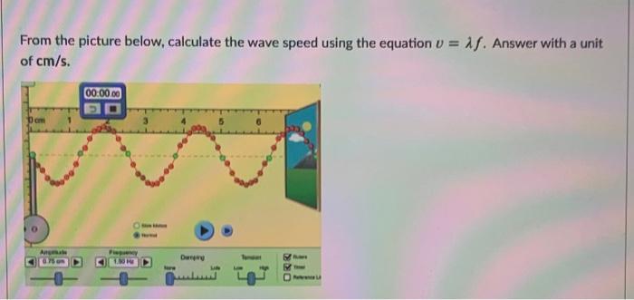 Solved From the picture below, calculate the wave speed | Chegg.com