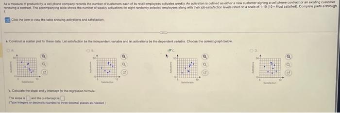 Solved 1Table of activations and satisfaction | Chegg.com