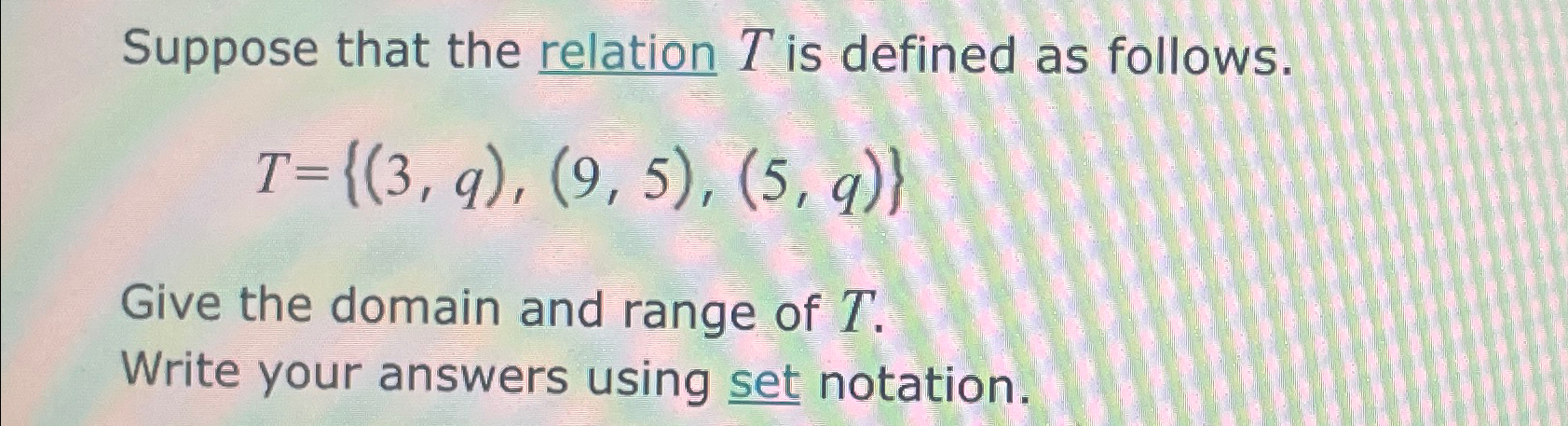 Solved Suppose that the relation T ﻿is defined as | Chegg.com