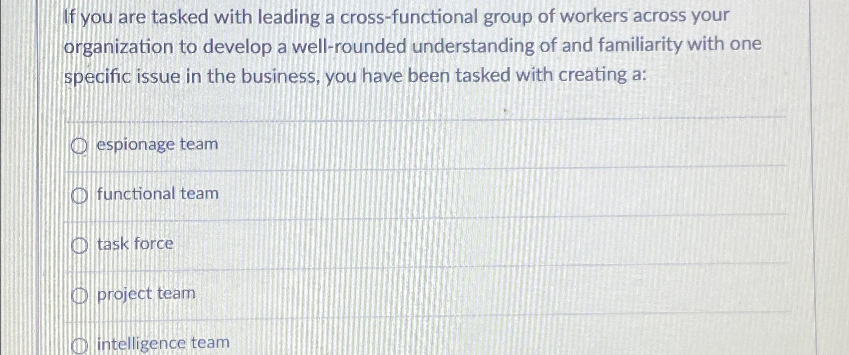Solved If you are tasked with leading a cross-functional | Chegg.com