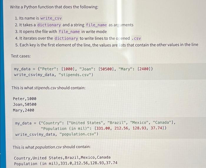 Solved Write a Python function that does the following: 1. | Chegg.com