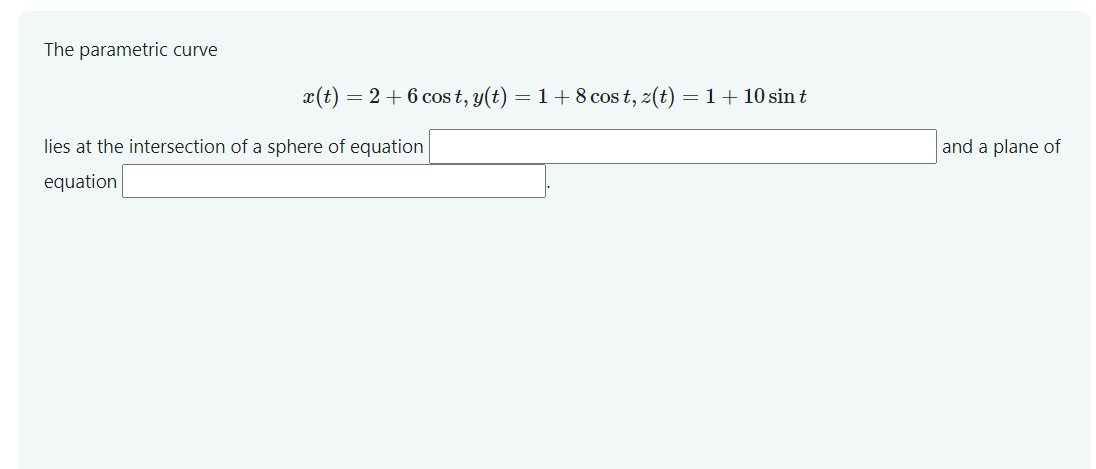 Solved The parametric | Chegg.com