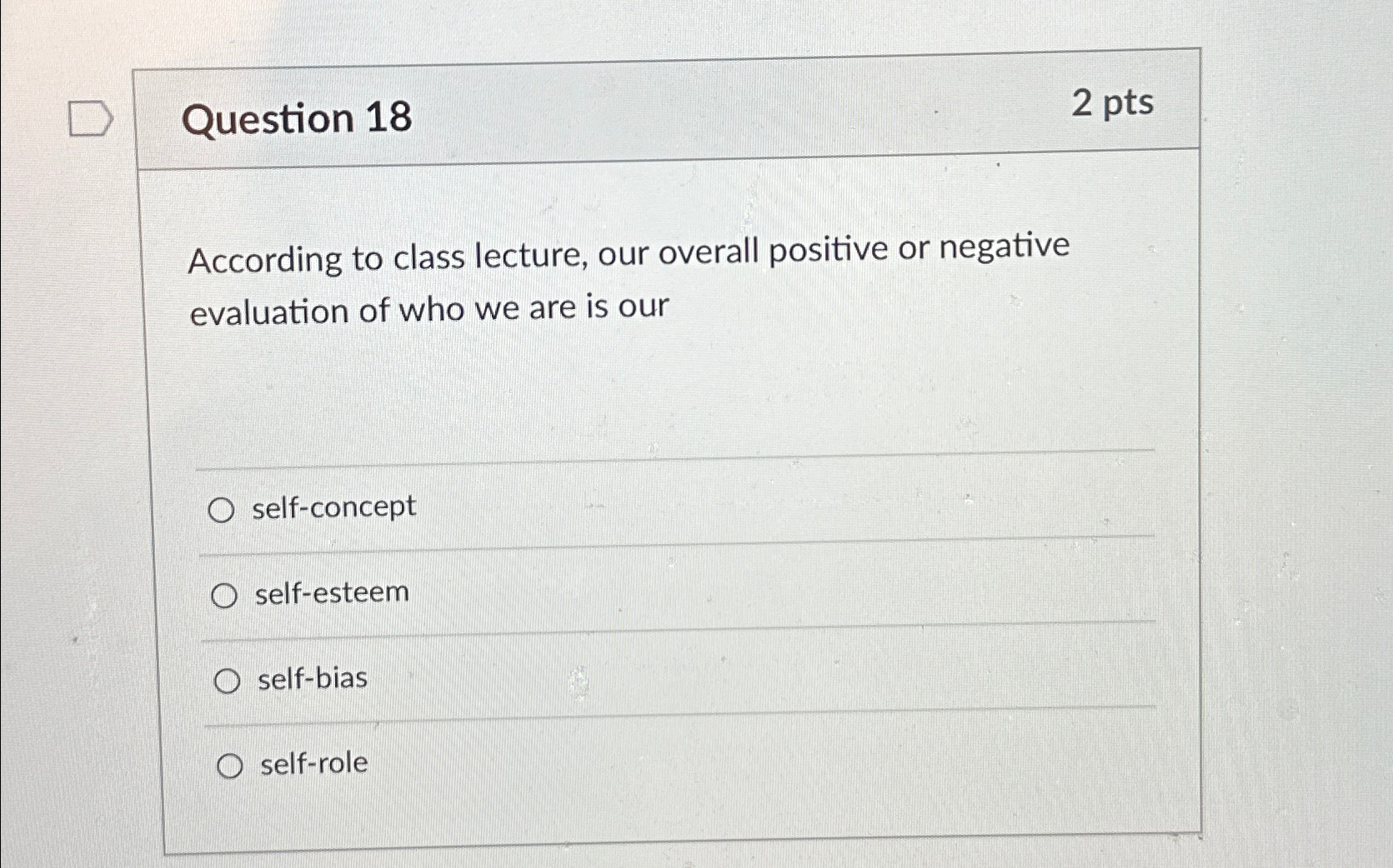 Solved Question 182 ﻿ptsAccording to class lecture, our | Chegg.com