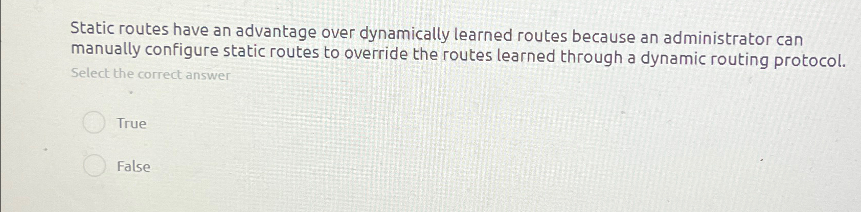 Solved Static routes have an advantage over dynamically | Chegg.com