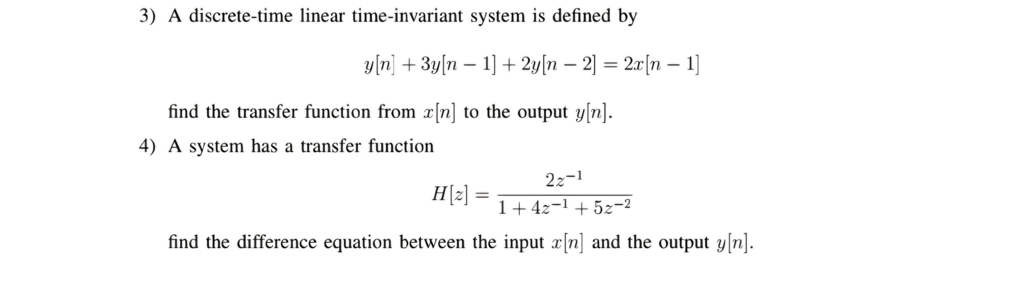 Solved A discrete-time linear time-invariant system is | Chegg.com