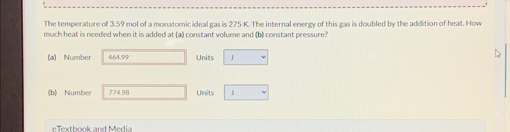 Solved The temperature of 3.59mol of a monatomic ideal gas | Chegg.com