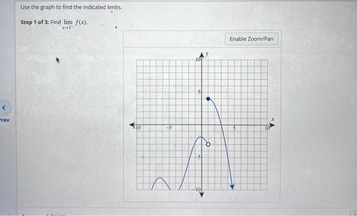 Solved Use the graph to find the indicated limits. Step 1 of | Chegg.com