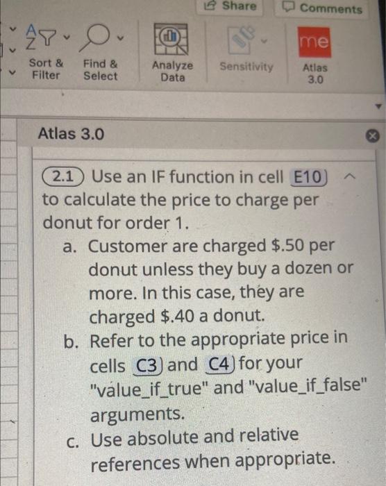 Solved (2.1) Use an IF function in cell E10 to calculate the | Chegg.com