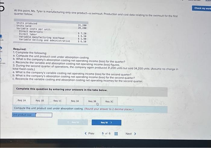 Solved Problem 6-23 (Algo) Absorption and Variable Costing: | Chegg.com